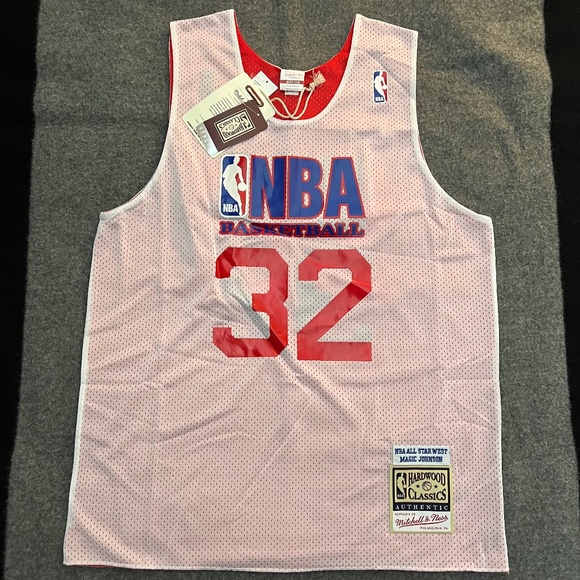 Mitchell & Ness | Shirts | Magic Johnson Mitchell Ness Authentic Reversible 991 Allstar Practice ...
